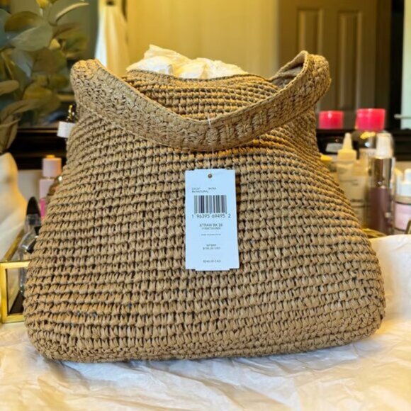 Coach | Bags | Coach Brooklyn Small Straw Shoulder Bag 28 Cal97 | Poshmark